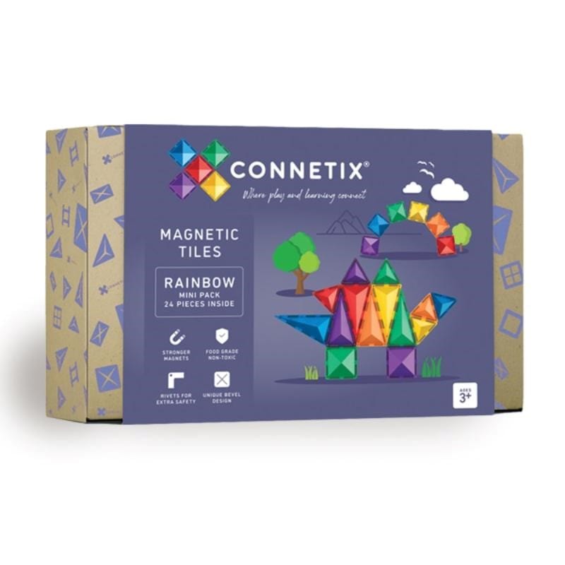 Connetix Magnetic Tiles - Rainbow Mini Pack (24pc) – Gumnut