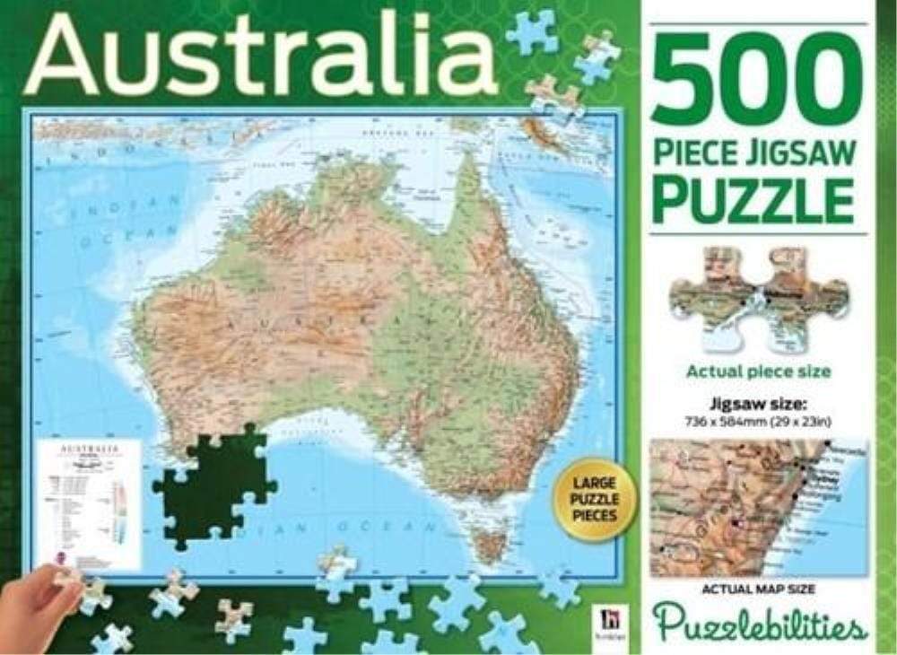 Australia Map Puzzle (500pc) Puzzlebilities – Gumnut